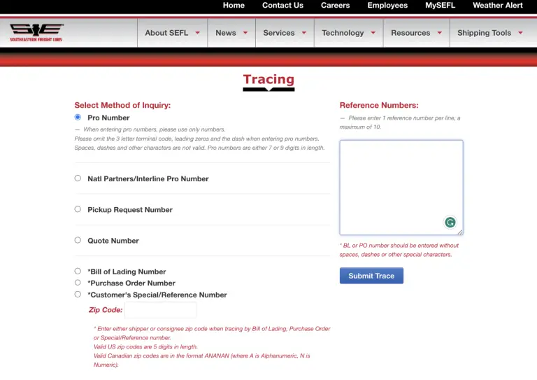 Southeastern Freight Tracking - SEFL Tracking - LBC TRACKING